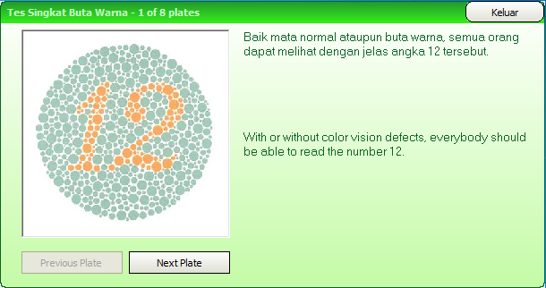 cek buta warna dengan software Color Blind Test
